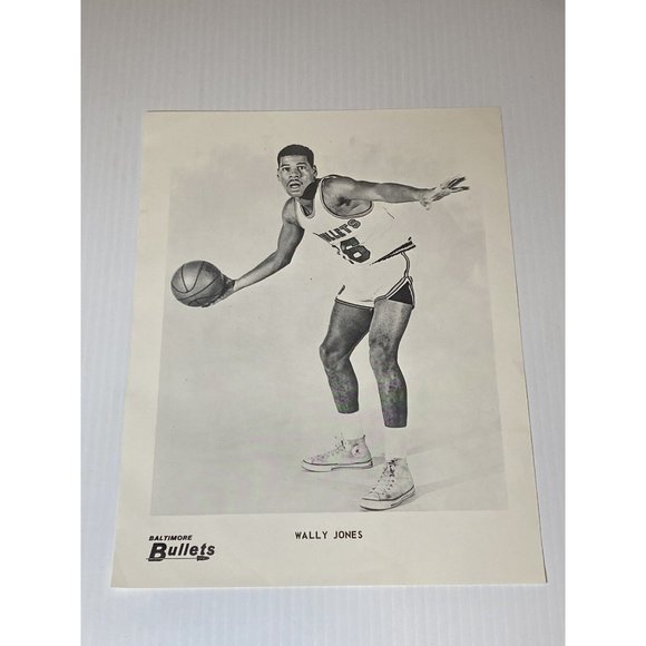 Wall Decor | Vtg Wally Jones Baltimore Bullets Basketball Original Team ...